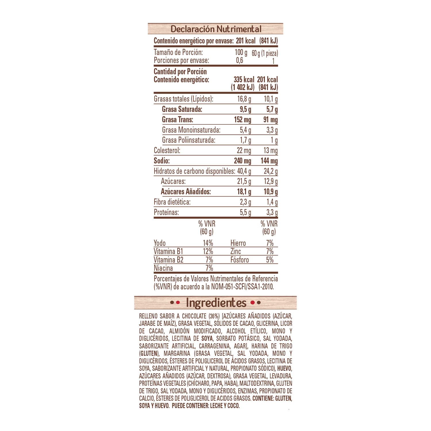 Pan dulce Tía Rosa Bigotes Chocolate 60gr | CCK