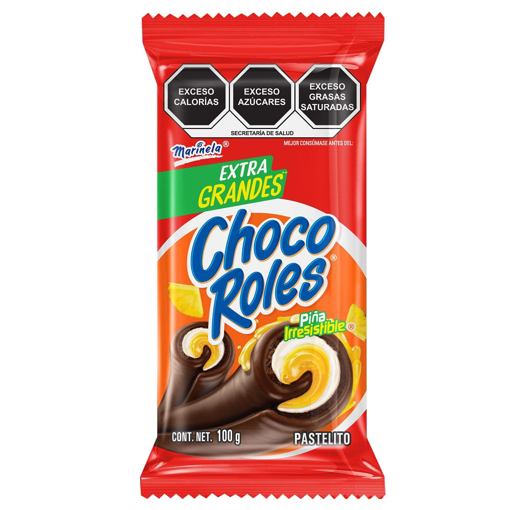 Pastelito Marinela Choco Roles Extra Grandes Piña Irresistible 100gr | CCK