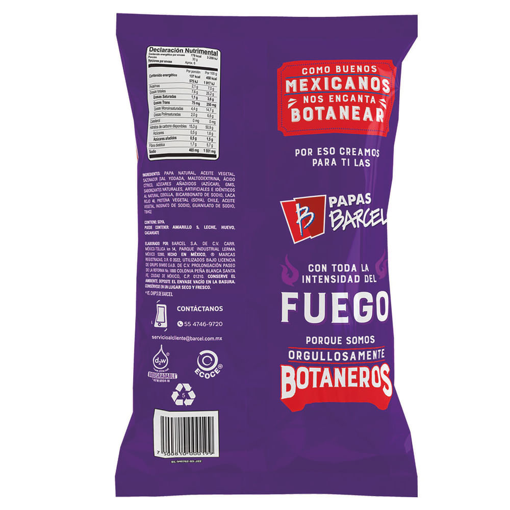 Papas Barcel Fuego 170 gr| CCK